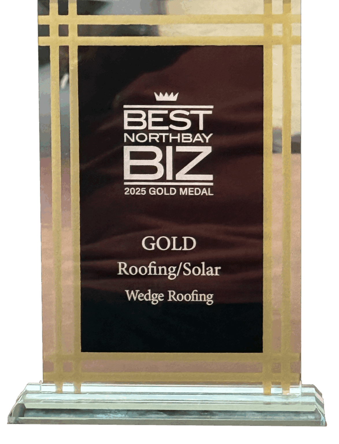 Northbay Biz Gold Award for Roofing and Solar: Marin, Sonoma, and Napa.